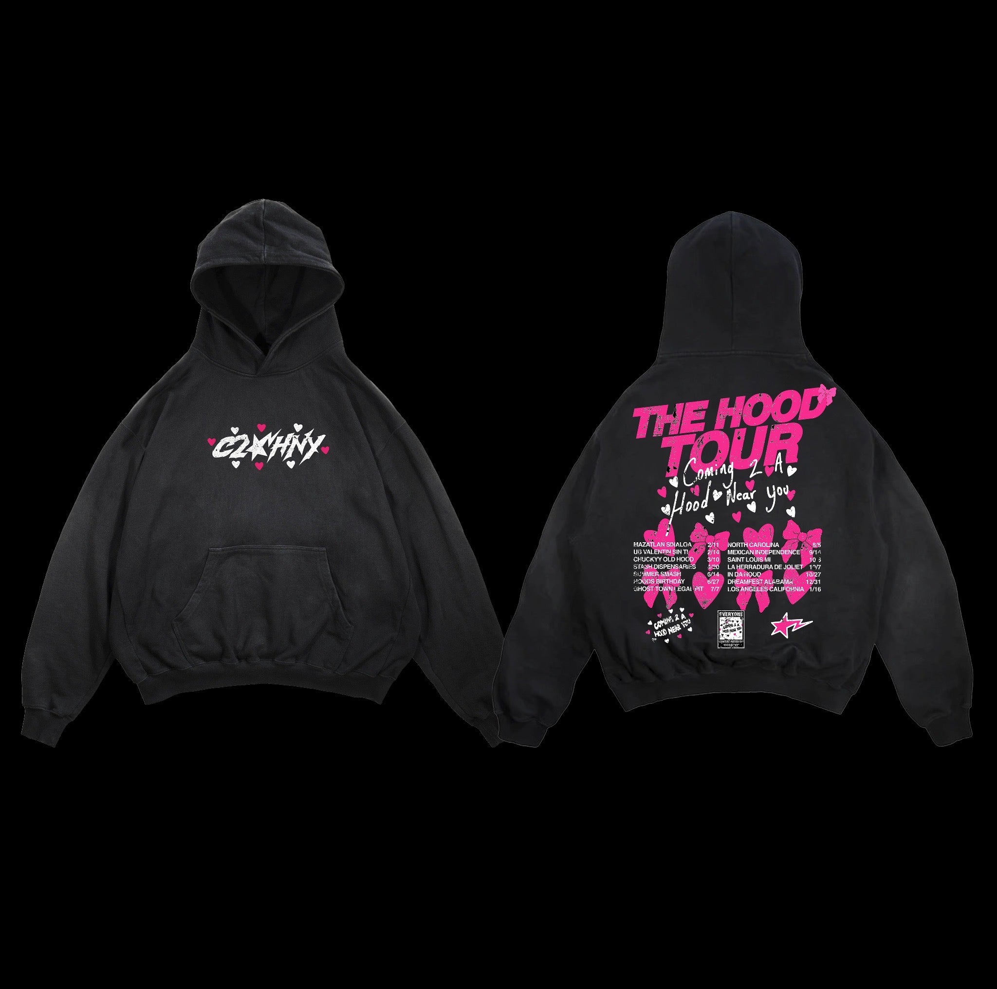 PINK HOOD TOUR HOODIE – C2AHNY