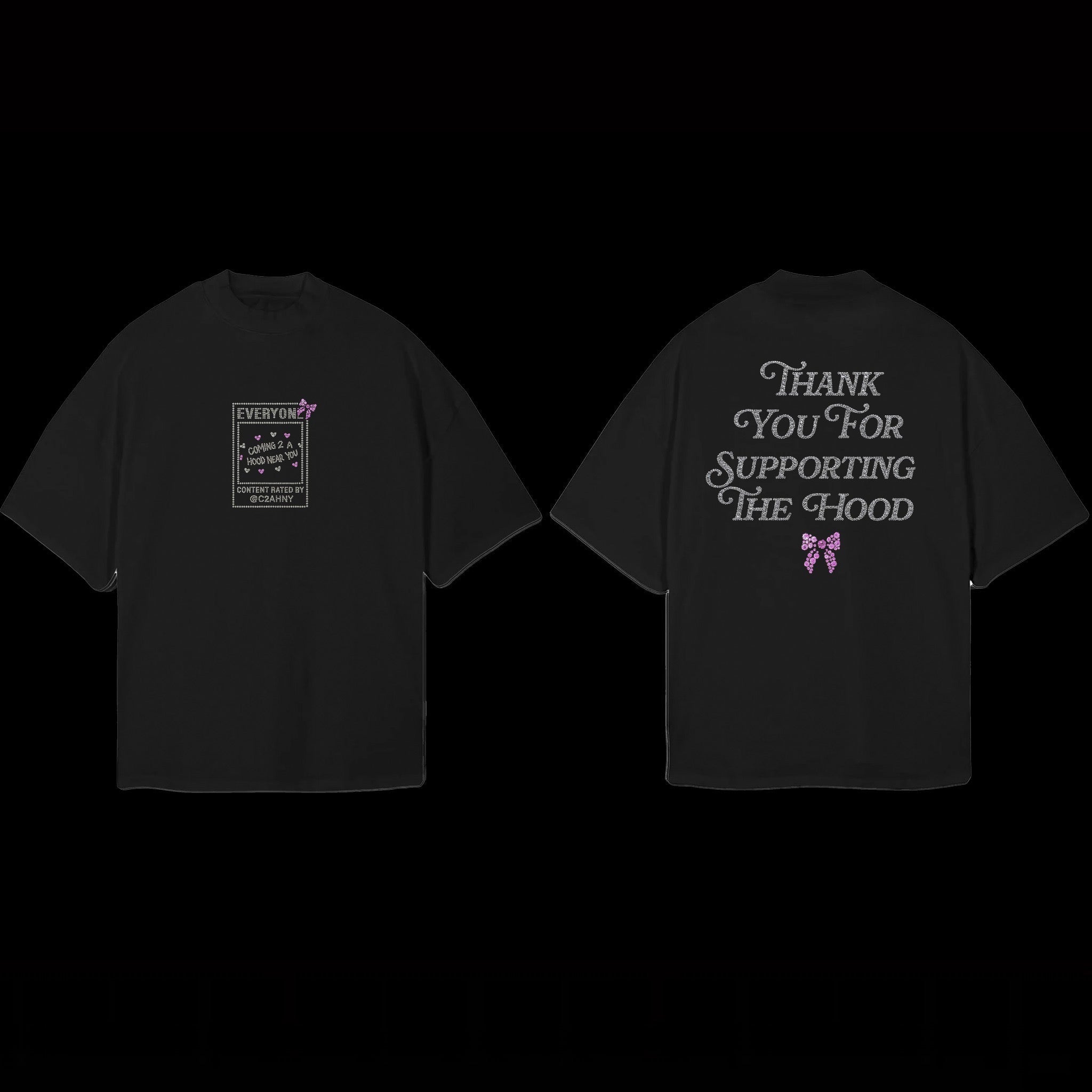 RHINESTONE BOX LOGO T WOMEN – C2AHNY