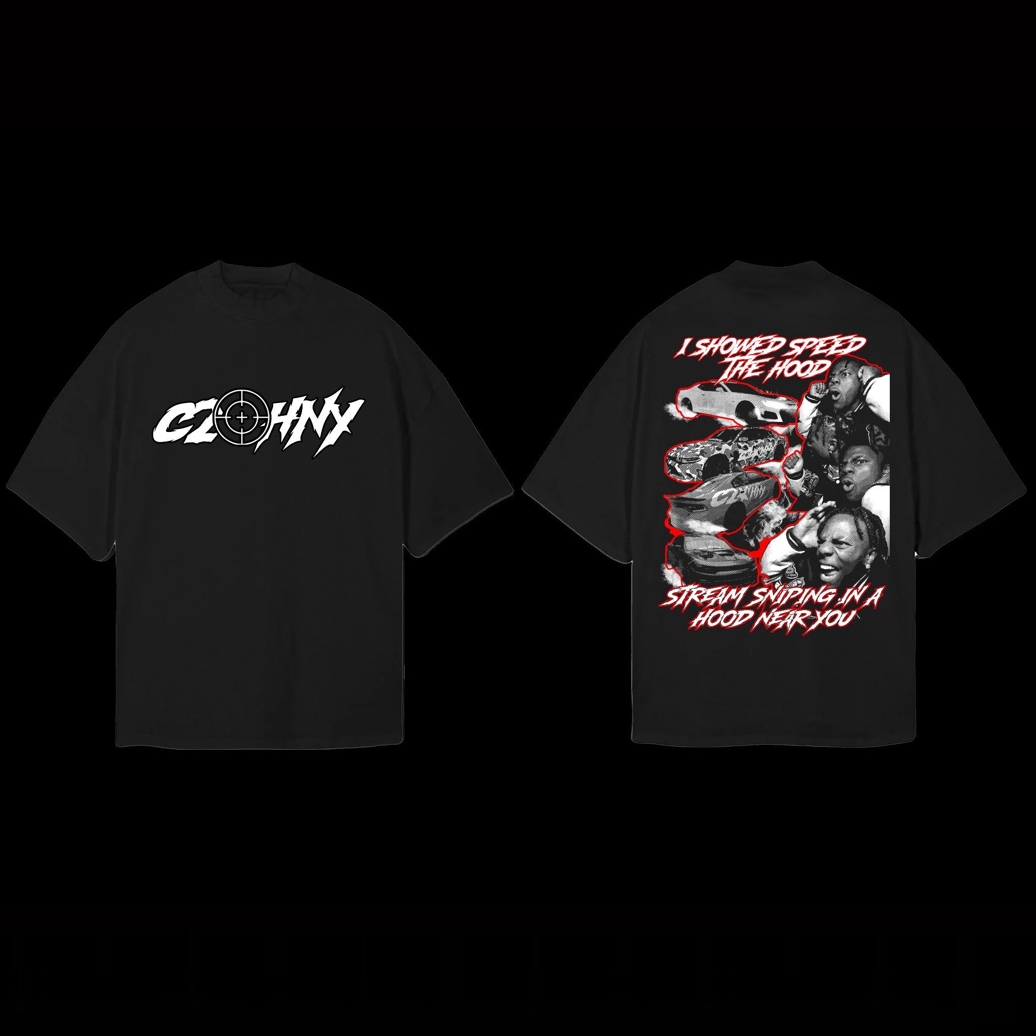 I SHOWED SPEED THE HOOD T SHIRT – C2AHNY